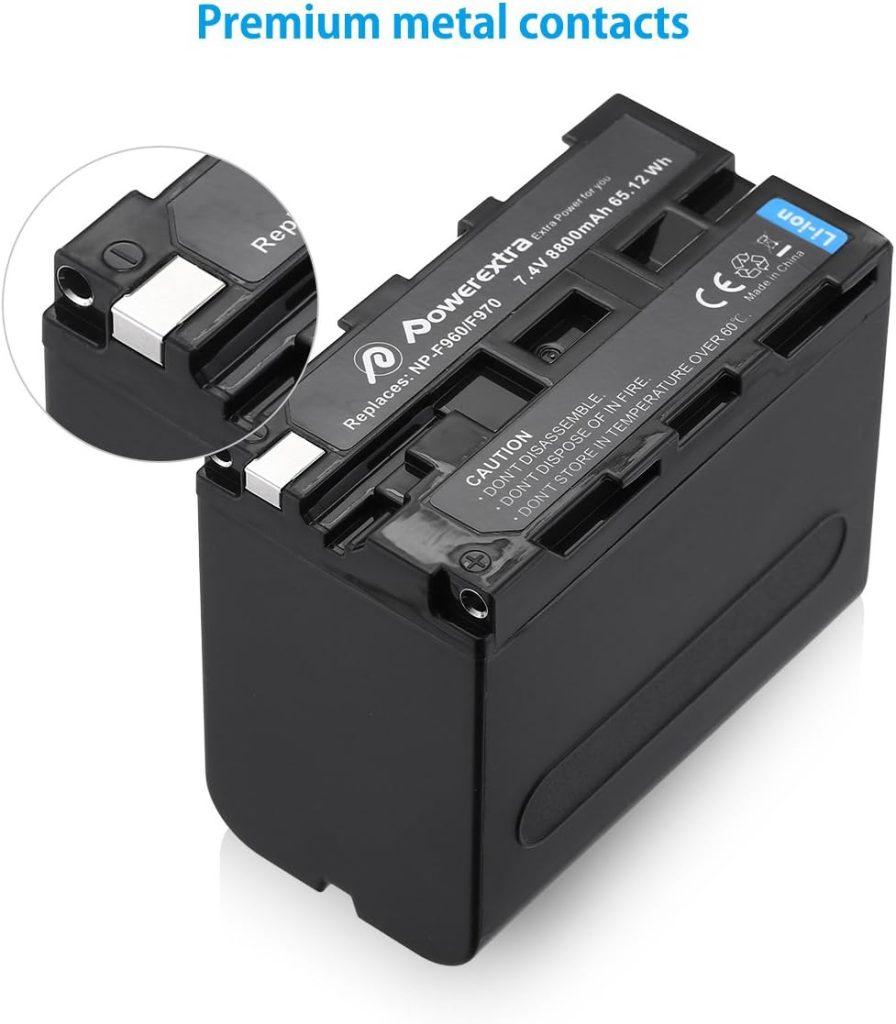 Powerextra NP F970, Batería de 7.4V 8.800mAh, para cámaras Sony